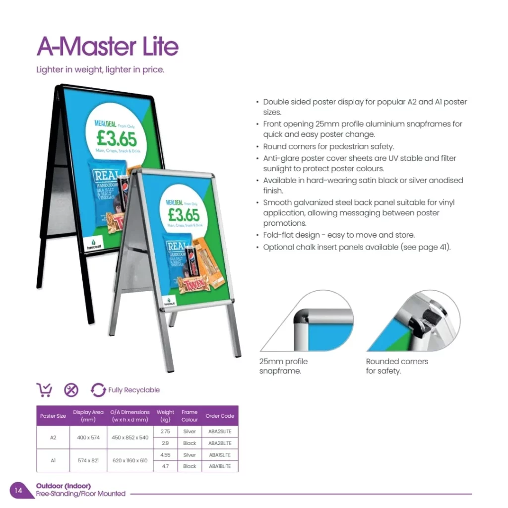 Explore A-Master Lite Poster Display | Inkhive Printers, Cheshunt ...