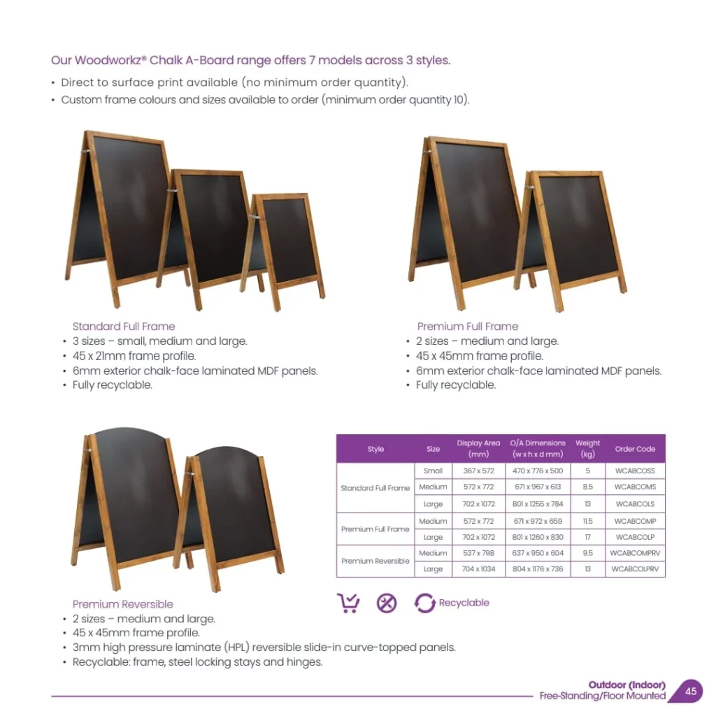 Discover Woodworkz Chalk A-Boards - Unveil Versatile Elegance | Inkhive ...