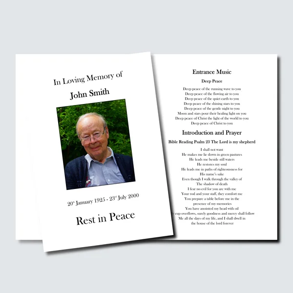 Order of Service - Local Waltham Cross and Enfield Printers - Inkhive ...