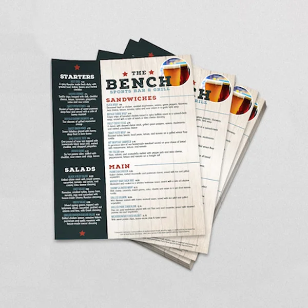 Menu Printing - Local Waltham Cross and Enfield Printers - Inkhive Printers