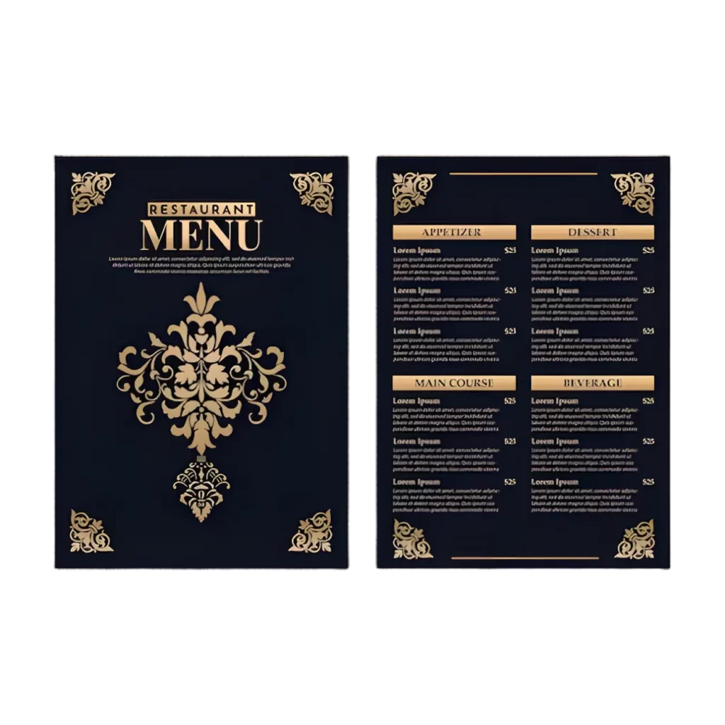 Luxury Menus - Local Waltham Cross and Enfield Printers - Inkhive Printers