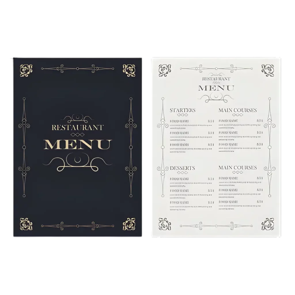 Luxury Menus - Local Waltham Cross and Enfield Printers - Inkhive Printers