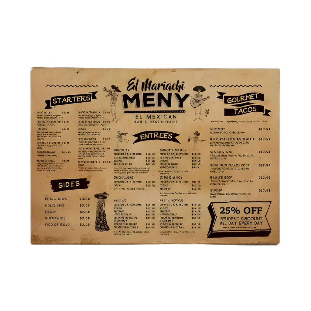 Placemat Menus - Local Waltham Cross and Enfield Printers - Inkhive ...