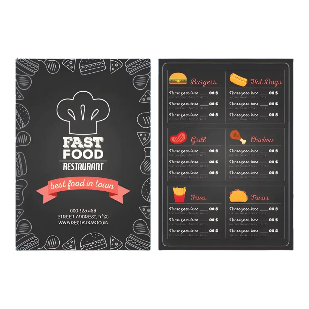 Table Menus - Local Waltham Cross and Enfield Printers - Inkhive Printers