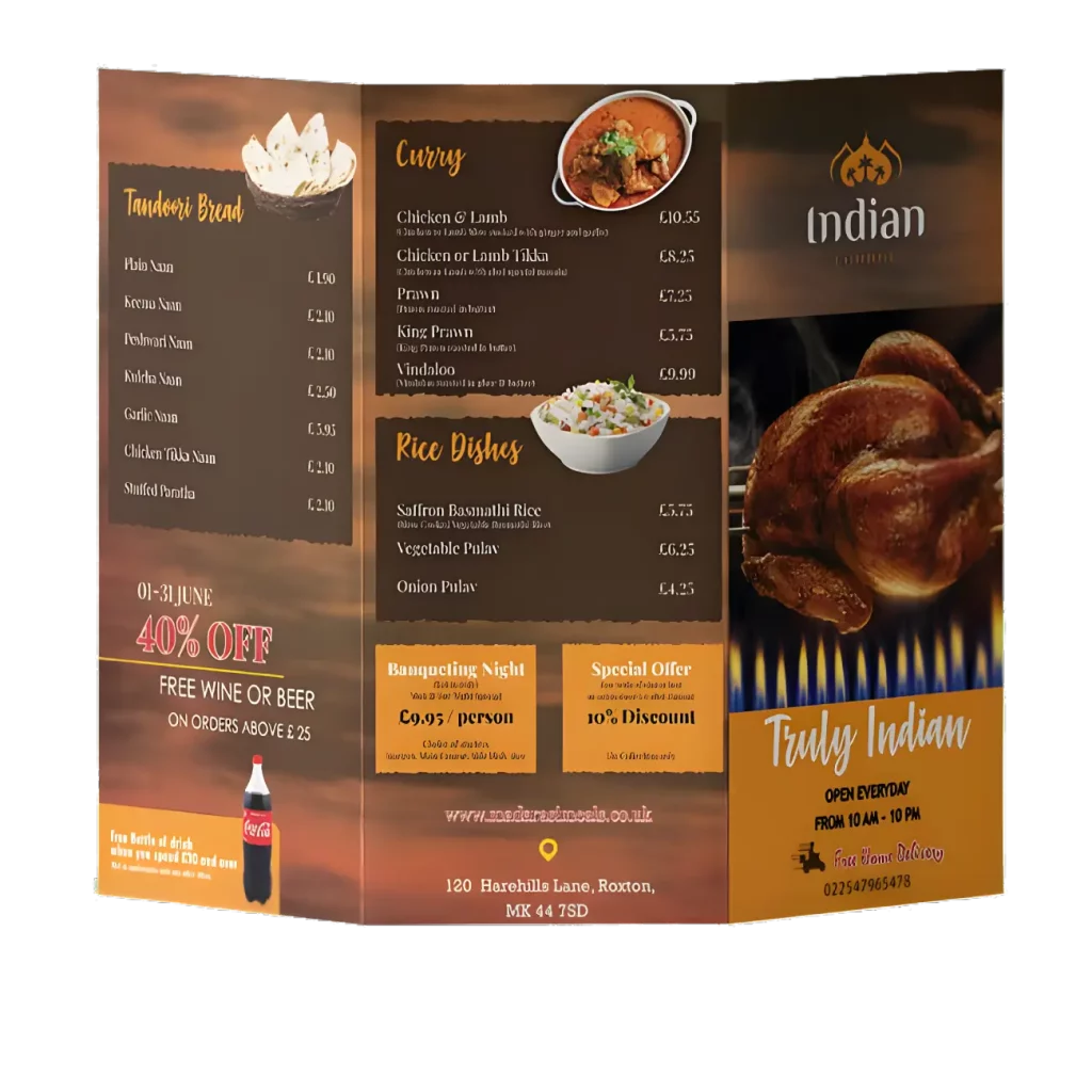 Takeaway Menus - Local Waltham Cross and Enfield Printers - Inkhive ...