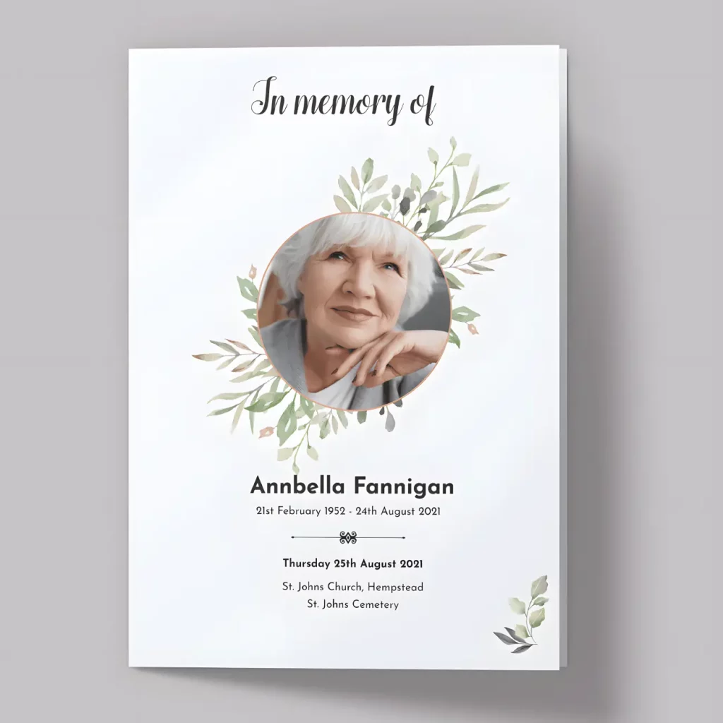 High-Quality Funeral Order of Service - Waltham Cross - Local Waltham ...