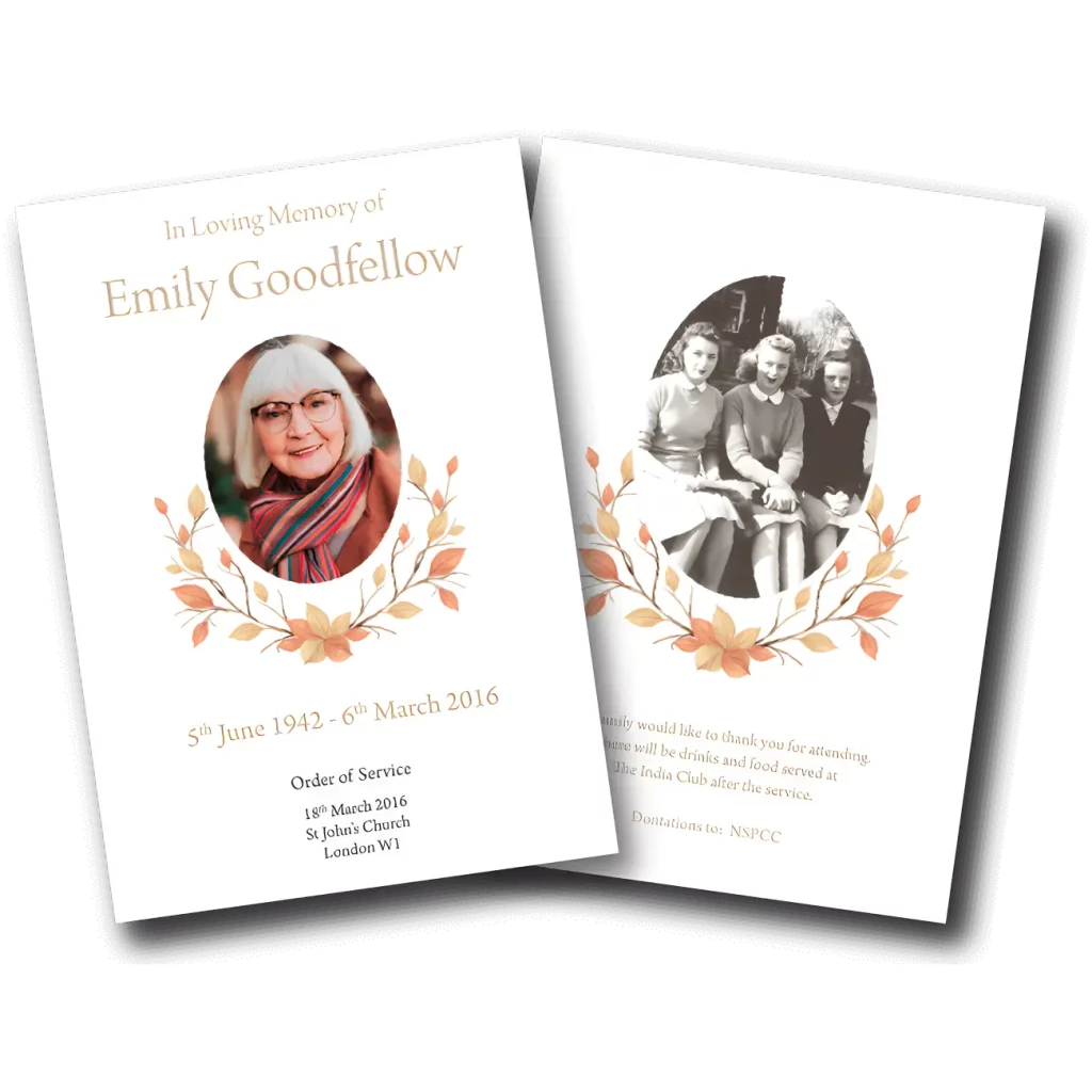 Photo Funeral Order of Service - Waltham Cross - Local Waltham Cross ...