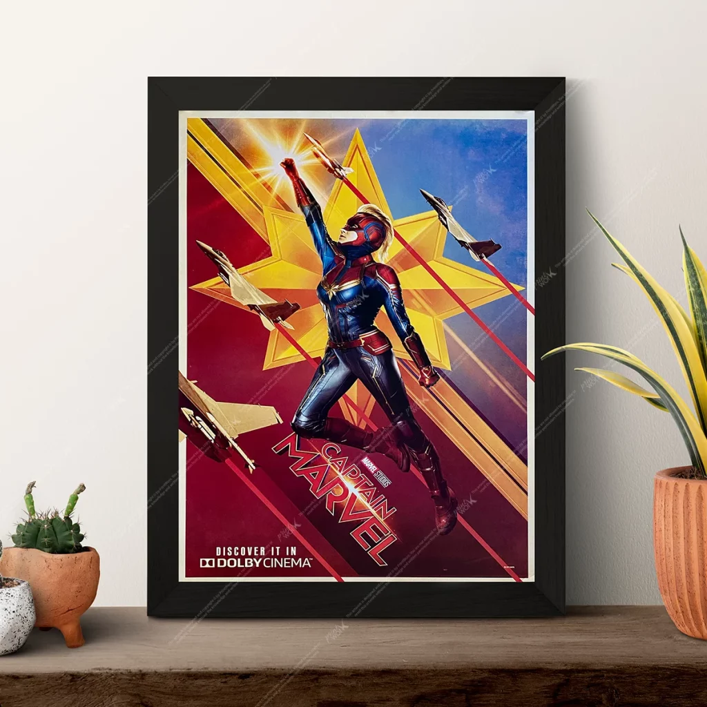 A3 Captain Marvel Poster: The First Avenger – Retro Military Art Print ...