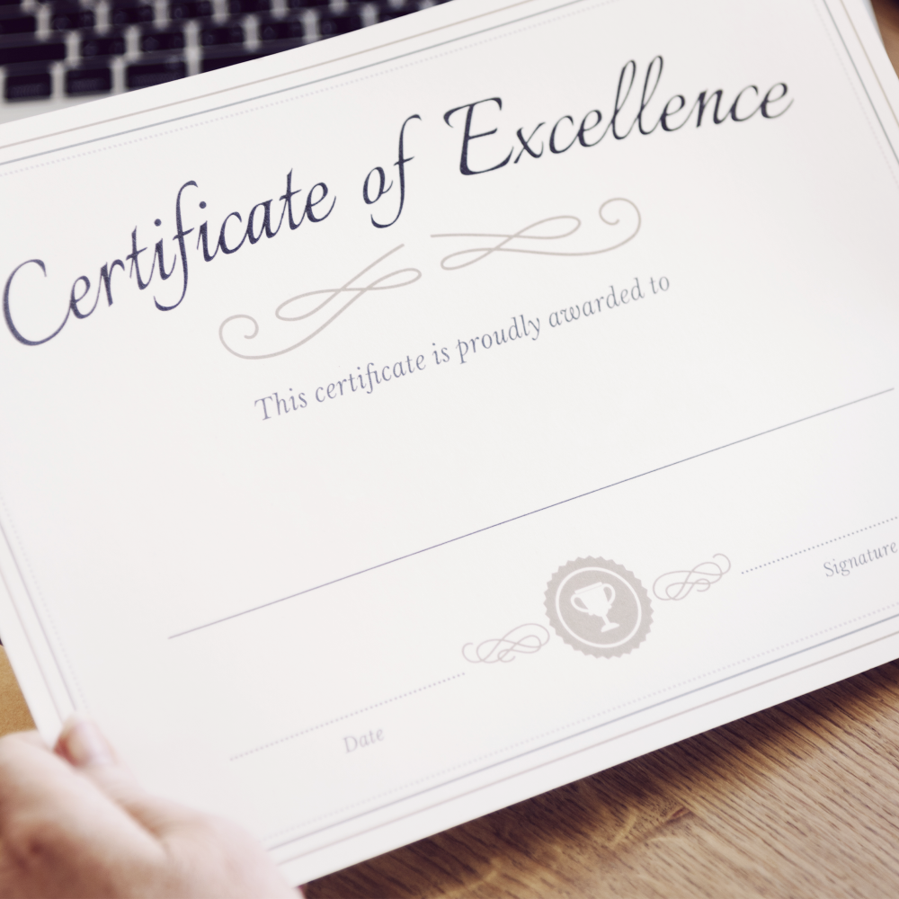 Certificates - Local Waltham Cross and Enfield Printers - Inkhive Printers